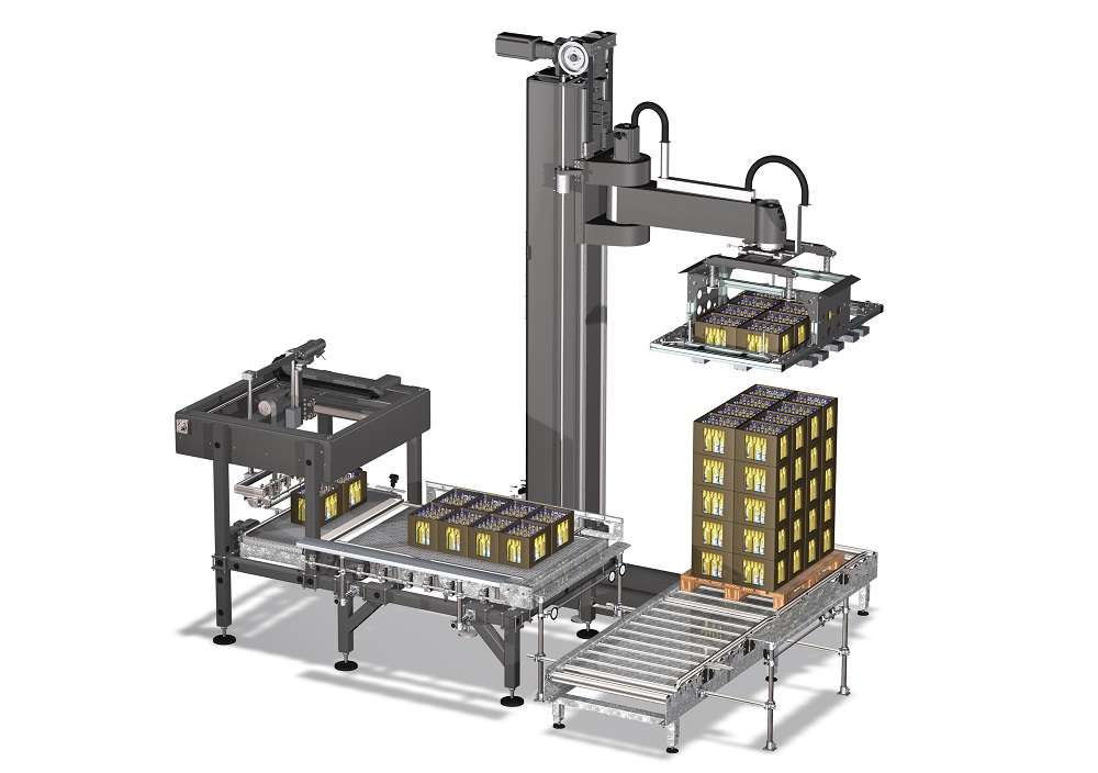 180° palletizing robot for palletizing and depalletizing | KHS Group